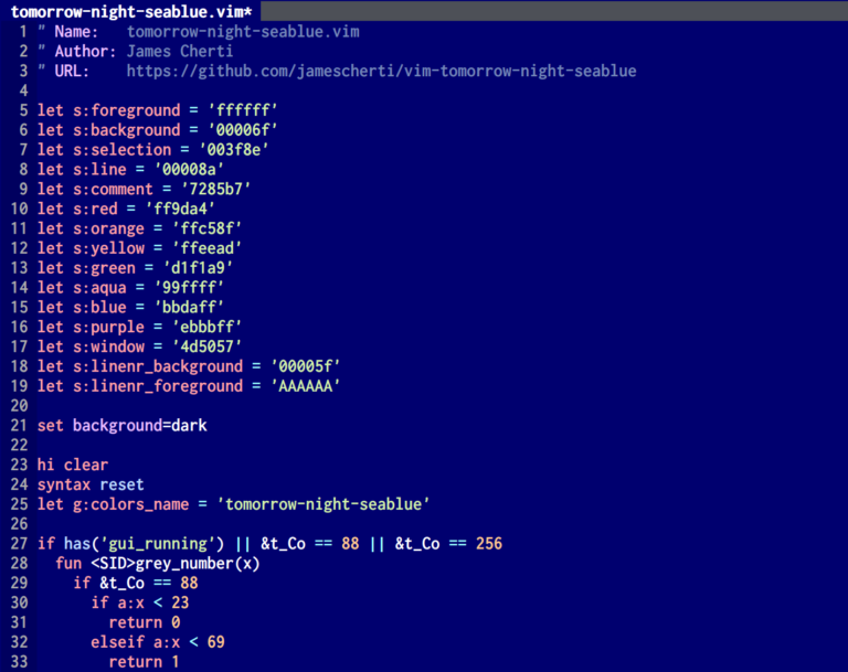 Vim theme: tomorrow-night-deepblue, a refreshing color scheme with a ...